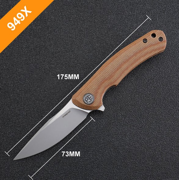 Petrified Fish Mini Warrior Folding Knife, K110 Beadblast Blade ...